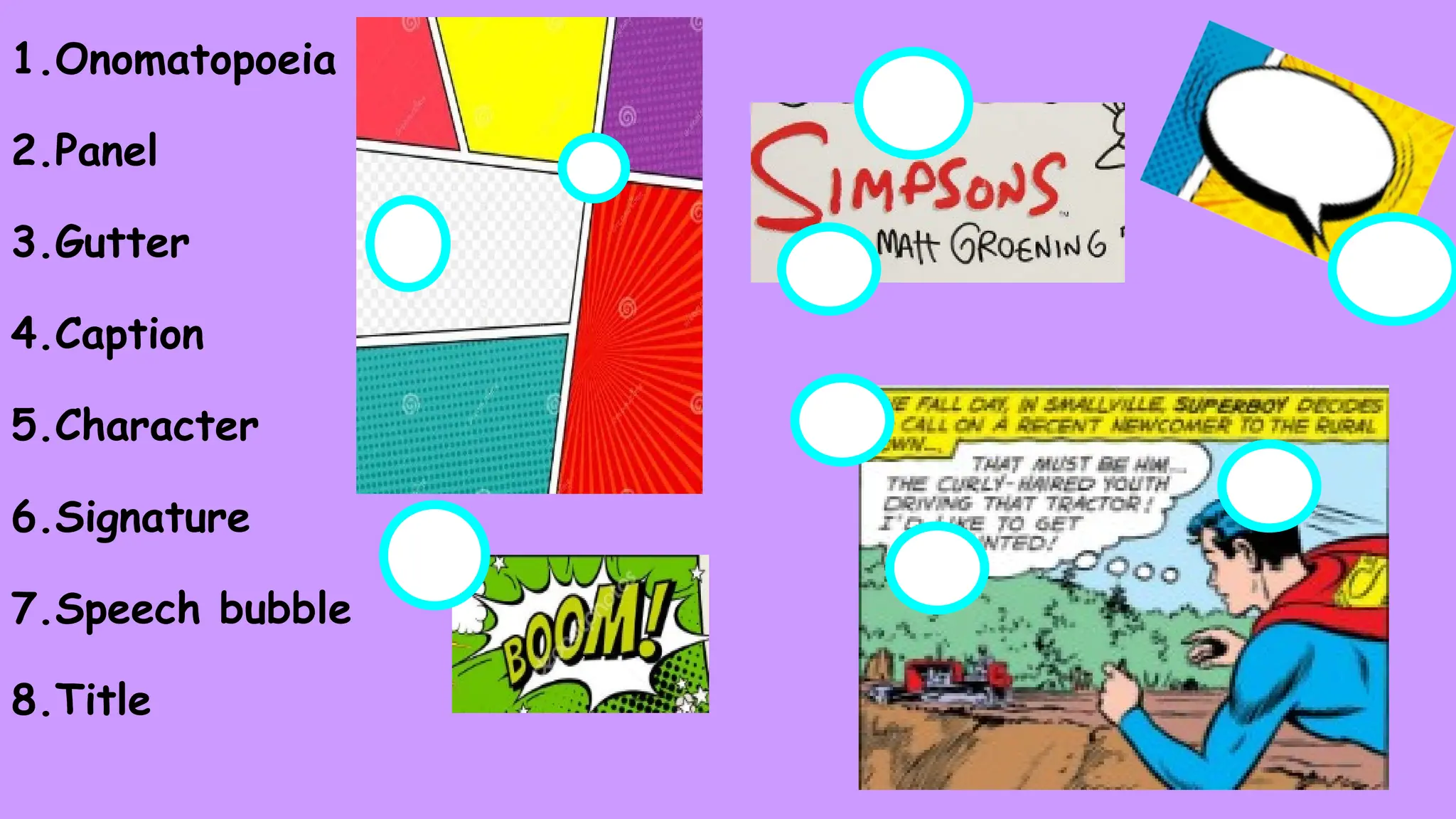 Comic Parts and Exercises in English.pptx