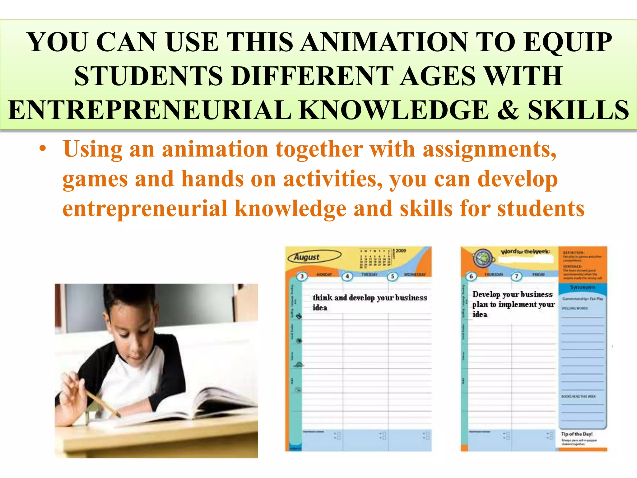 Comics and Animations for developing Entrepreneurship for students ...