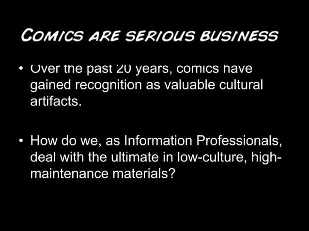 Comics, Geeks and Metadata | PPTX