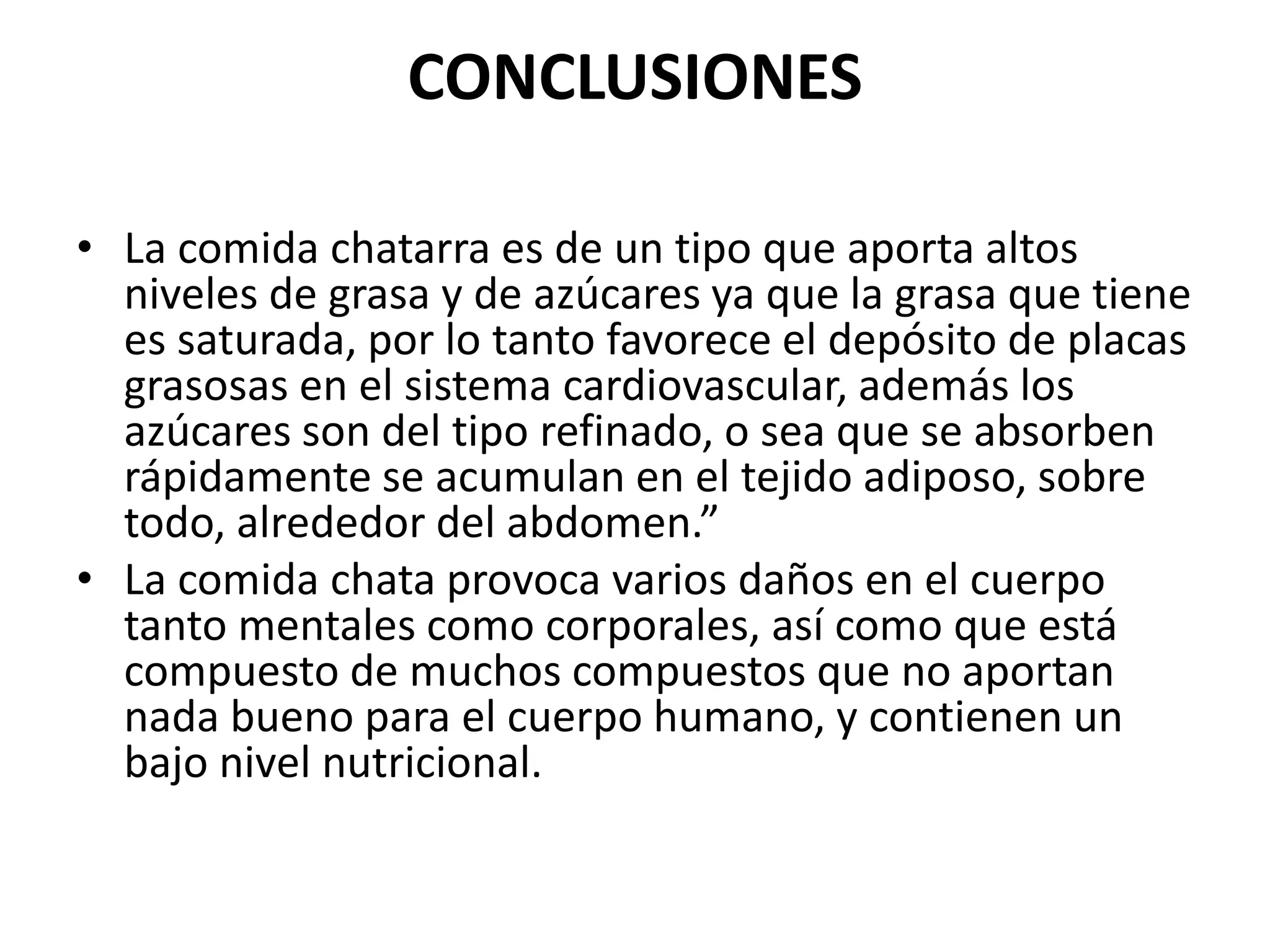 Comida chatarra | PPT