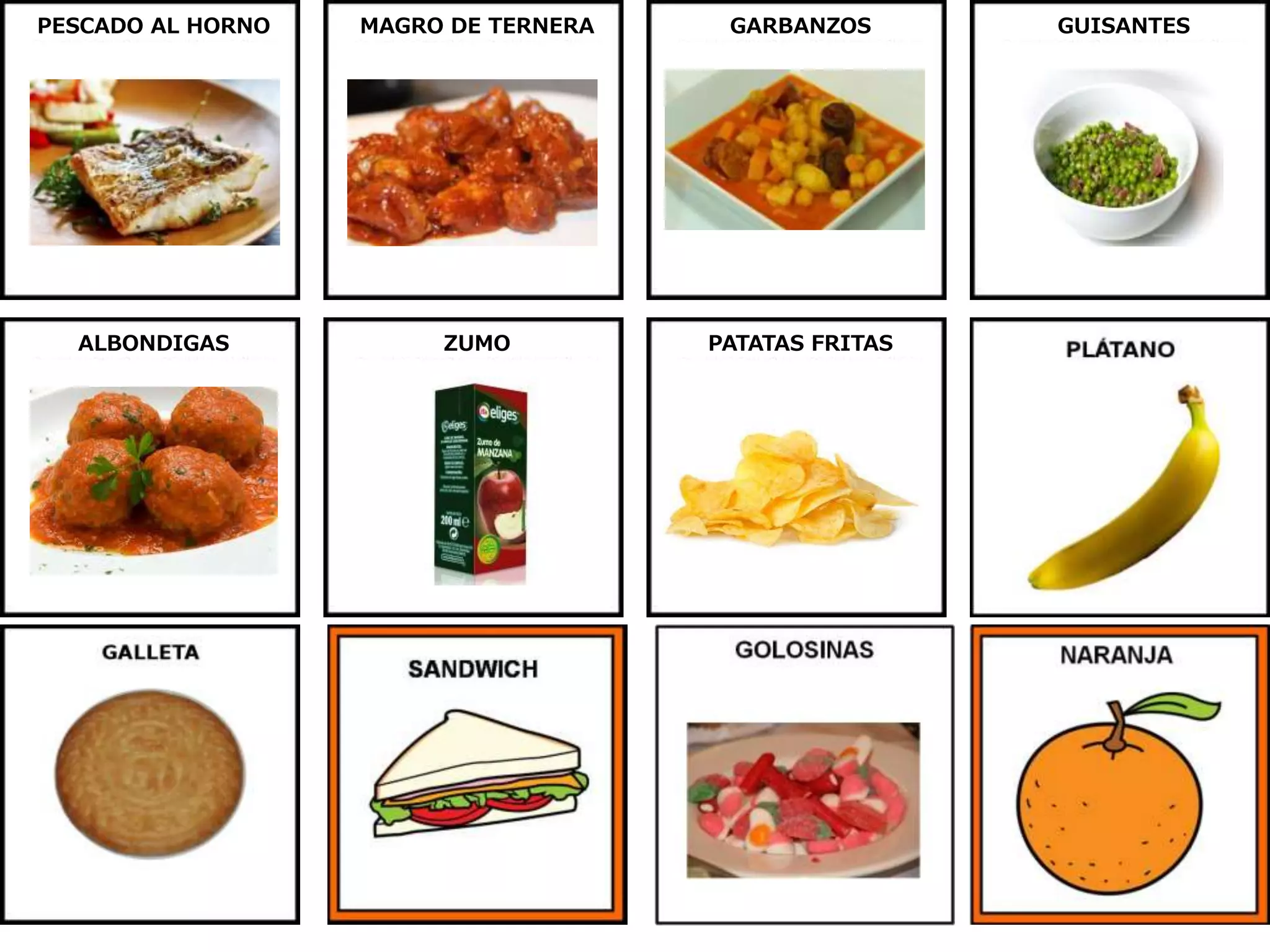 PICTOGRAMAS DE COMIDAS | PPTX