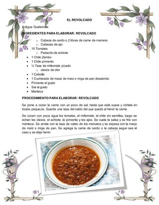Comidas tipicas de guatemala | DOCX