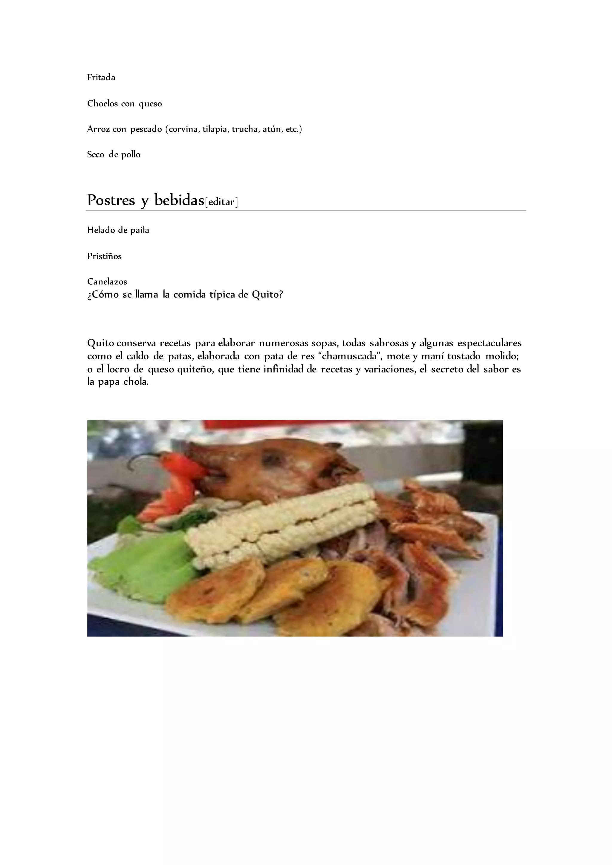 Comida típica de quito | DOCX
