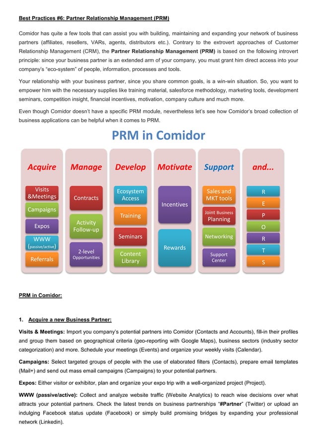 Comidor Best Practices 7 Partner Network Pdf Sales Business