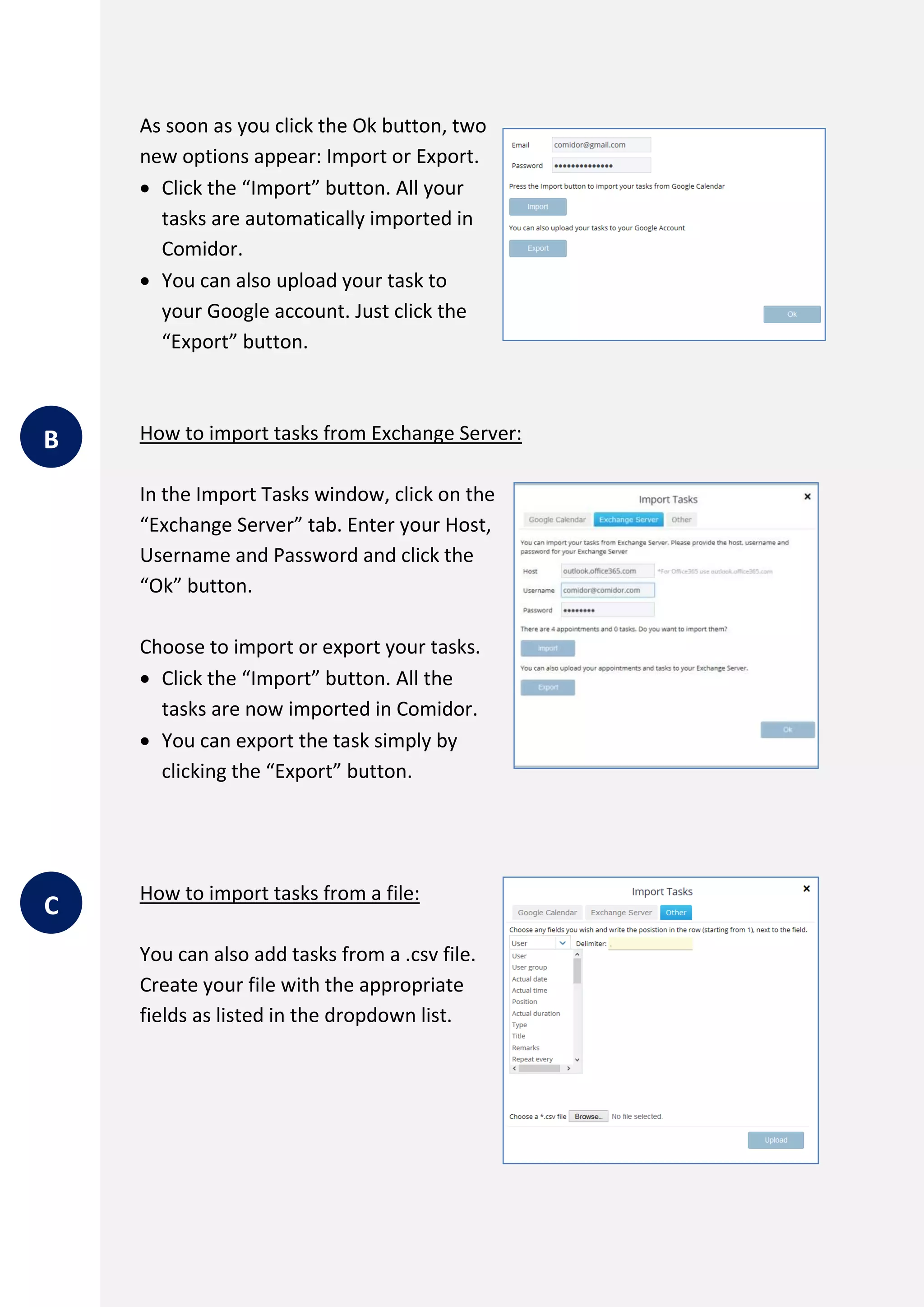 Import/export Tasks | PDF
