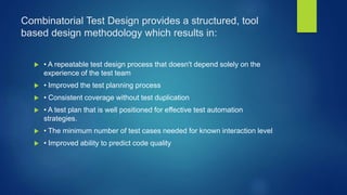 Combinatorial testing ppt | PPTX