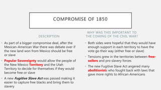 Coming of the Civil War Foldable | PPT