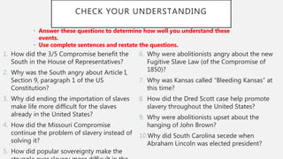 Coming of the Civil War Foldable | PPT