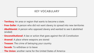 Coming of the Civil War Foldable | PPT