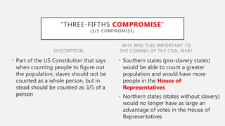 Coming of the Civil War Foldable | PPT