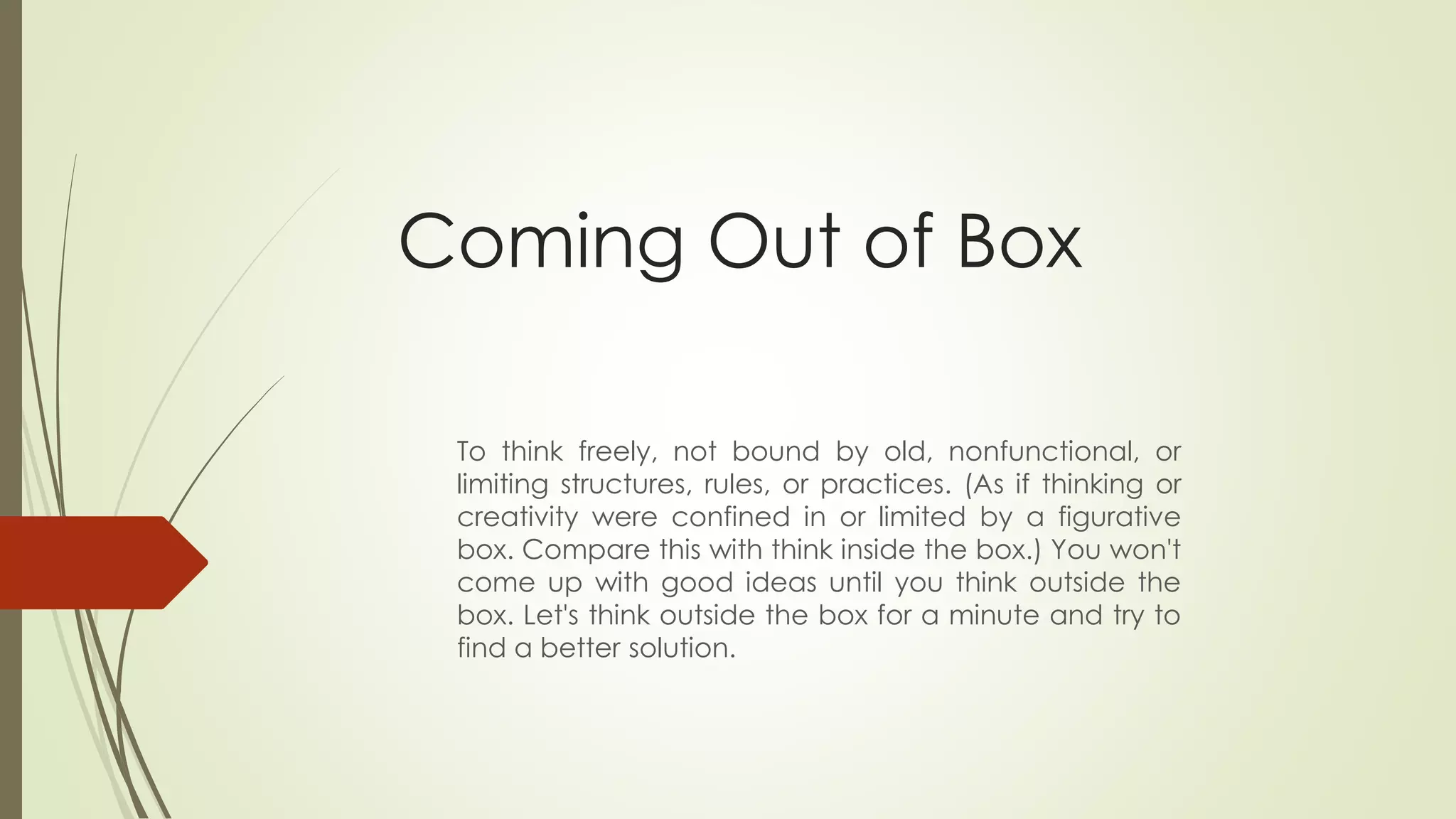 Coming out of box | PPTX