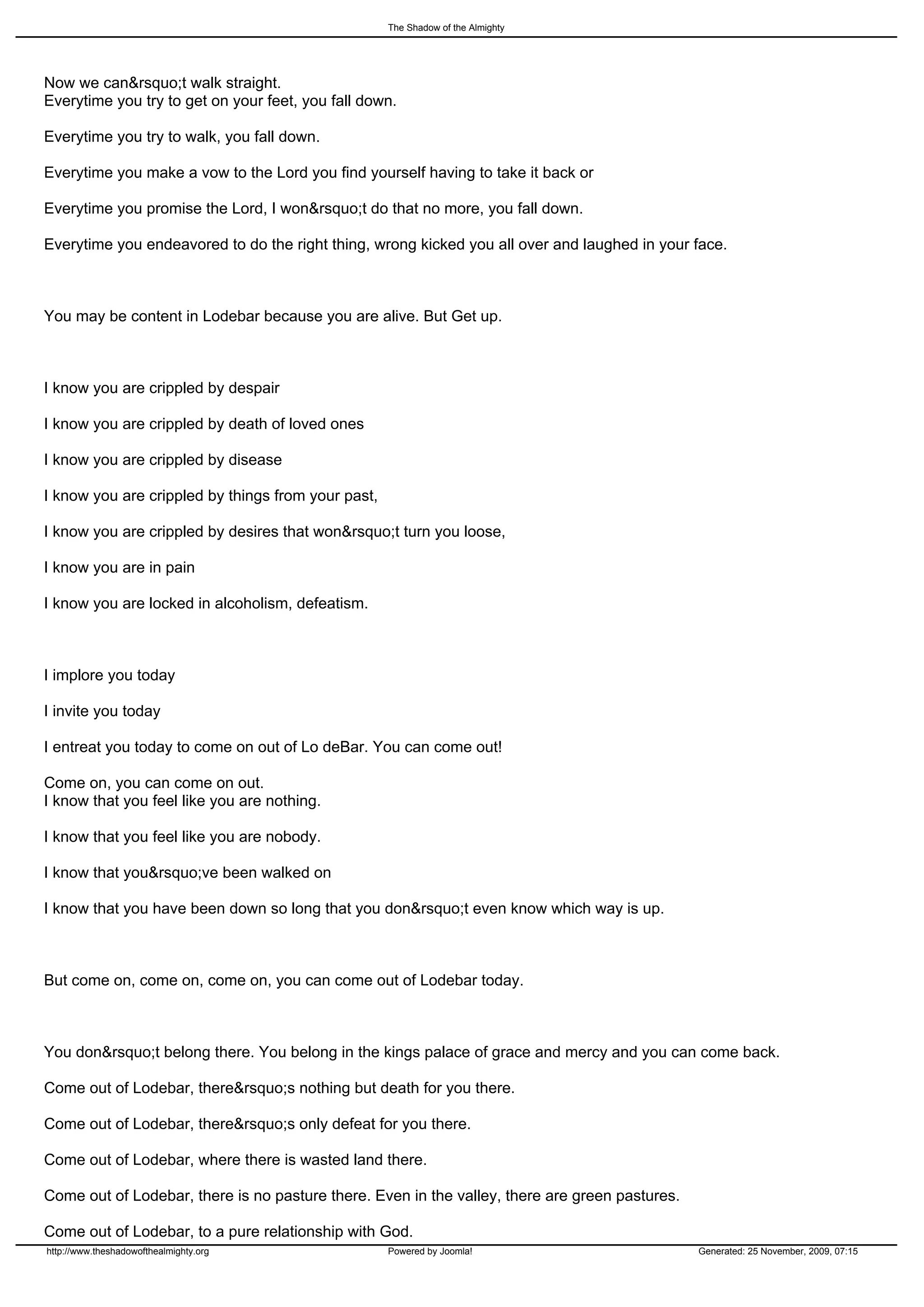 Coming out of lodebar | PDF