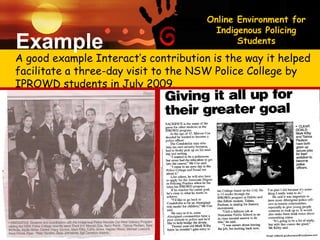 Linking People/Organisations involved in Indigenous policing | PPT