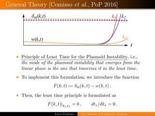 Luca Comisso - Plasmoid Instability in Time-Evolving Current Sheets | PDF