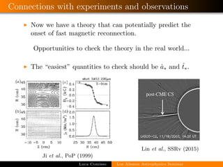Luca Comisso - Plasmoid Instability in Time-Evolving Current Sheets | PDF