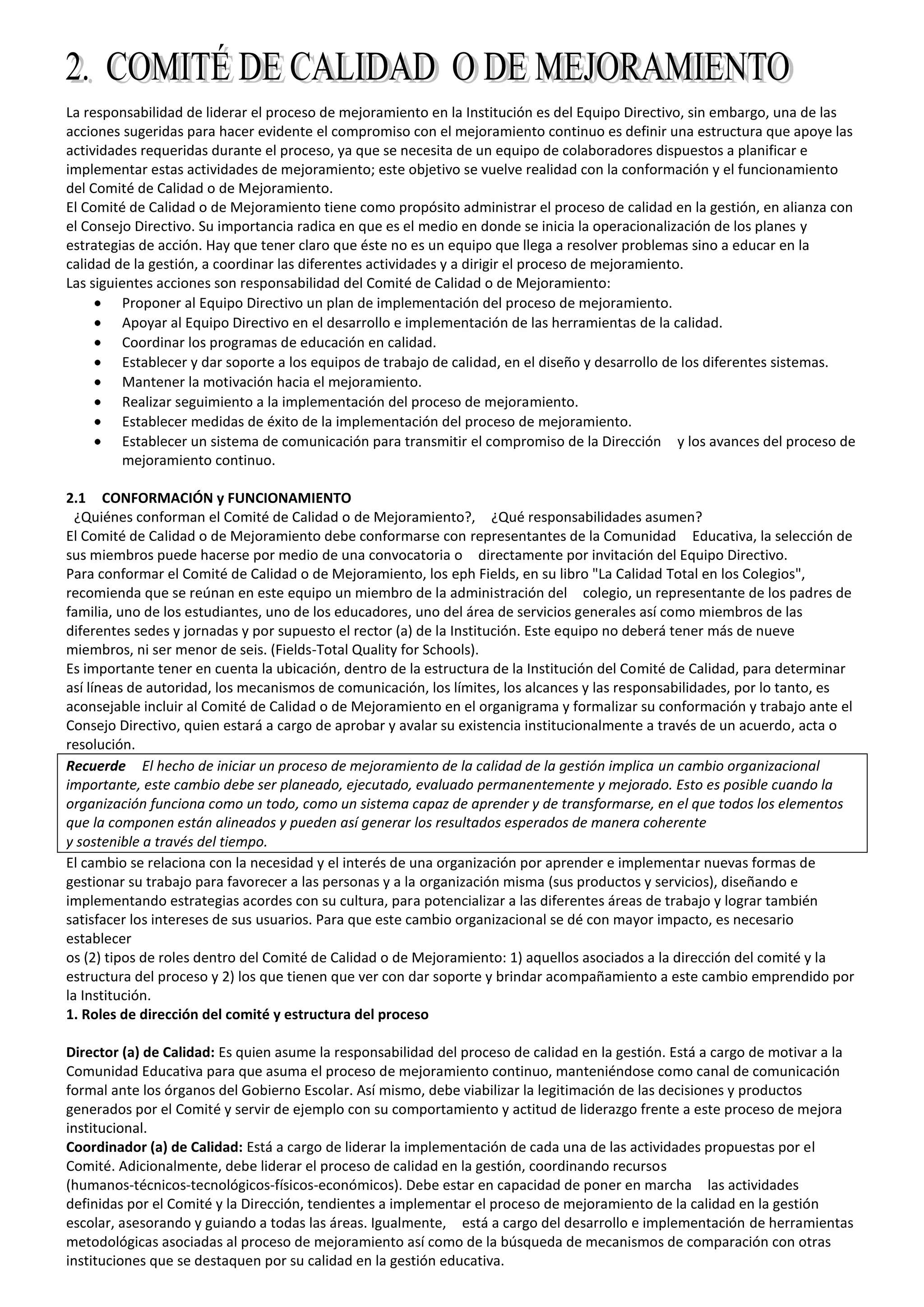 Comite de calidad | DOCX