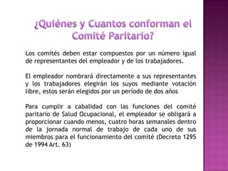 Comite paritario de salud ocupacional | PPSX
