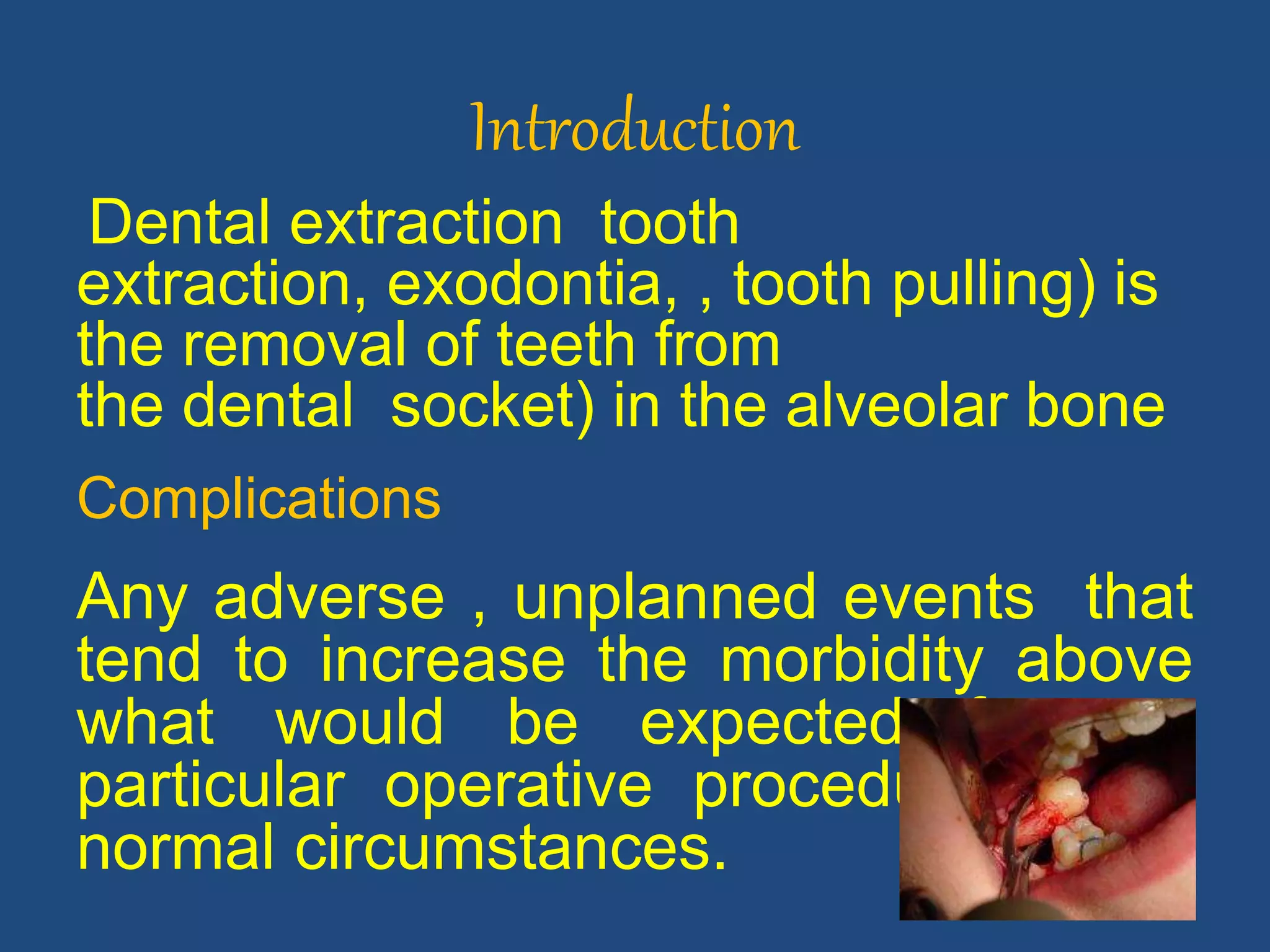 Complication of tooth extraction | PPTX