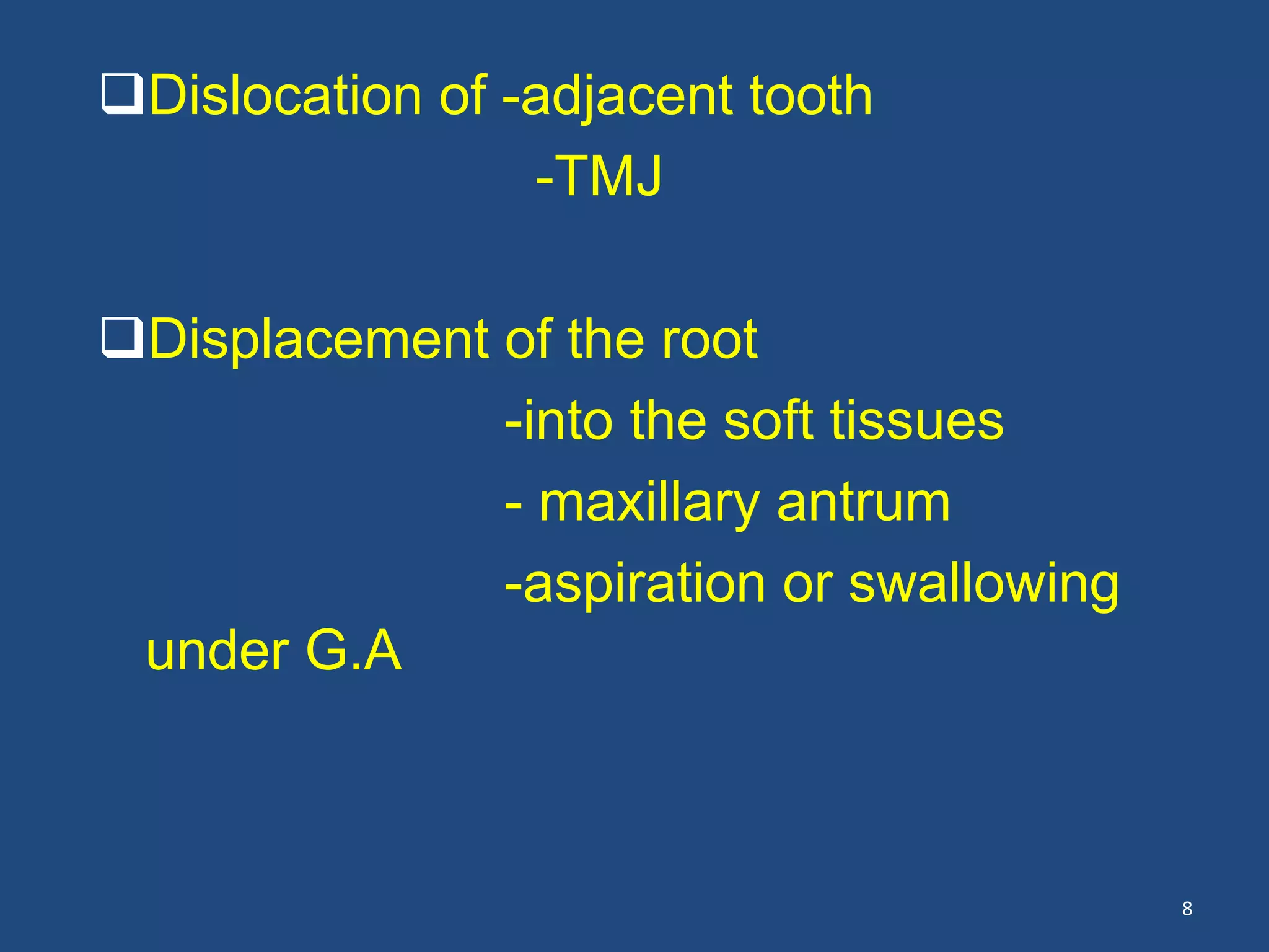 Complication of tooth extraction | PPTX