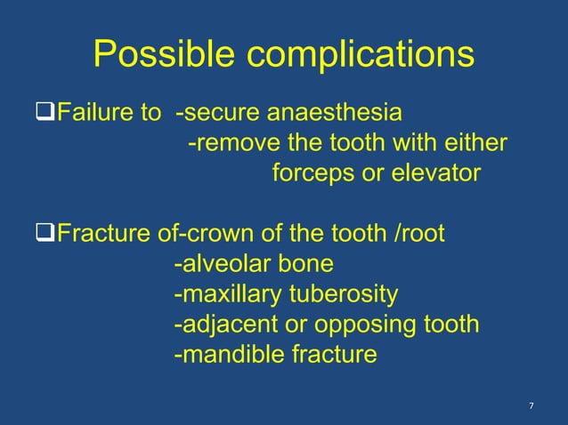 Complication of tooth extraction | PPTX | Dental Health | Diseases and ...