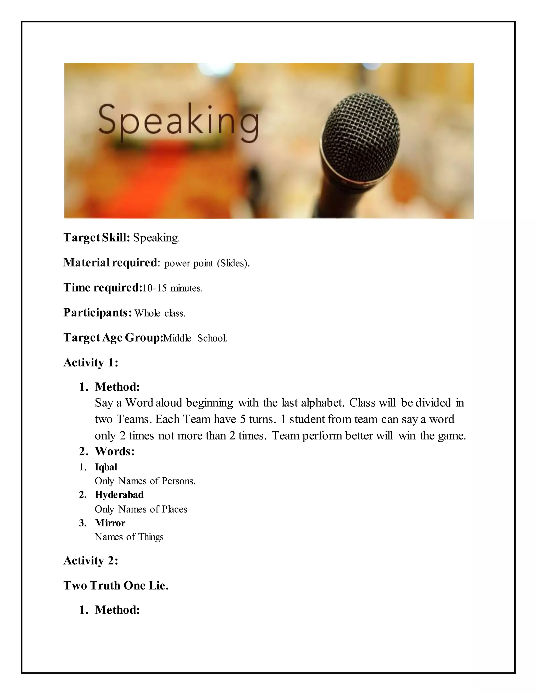 Communication skills (English) 3 | DOCX