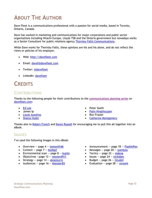 Strategic Communications Planning - A Free eBook