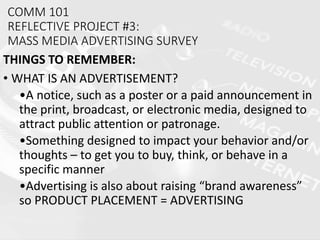 WCC COMM 101 reflective project #3 LUTHER | PPT