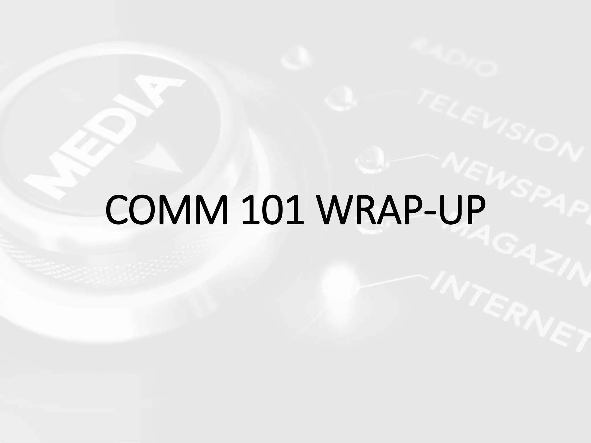 COMM 101 WRAP UP | PPT