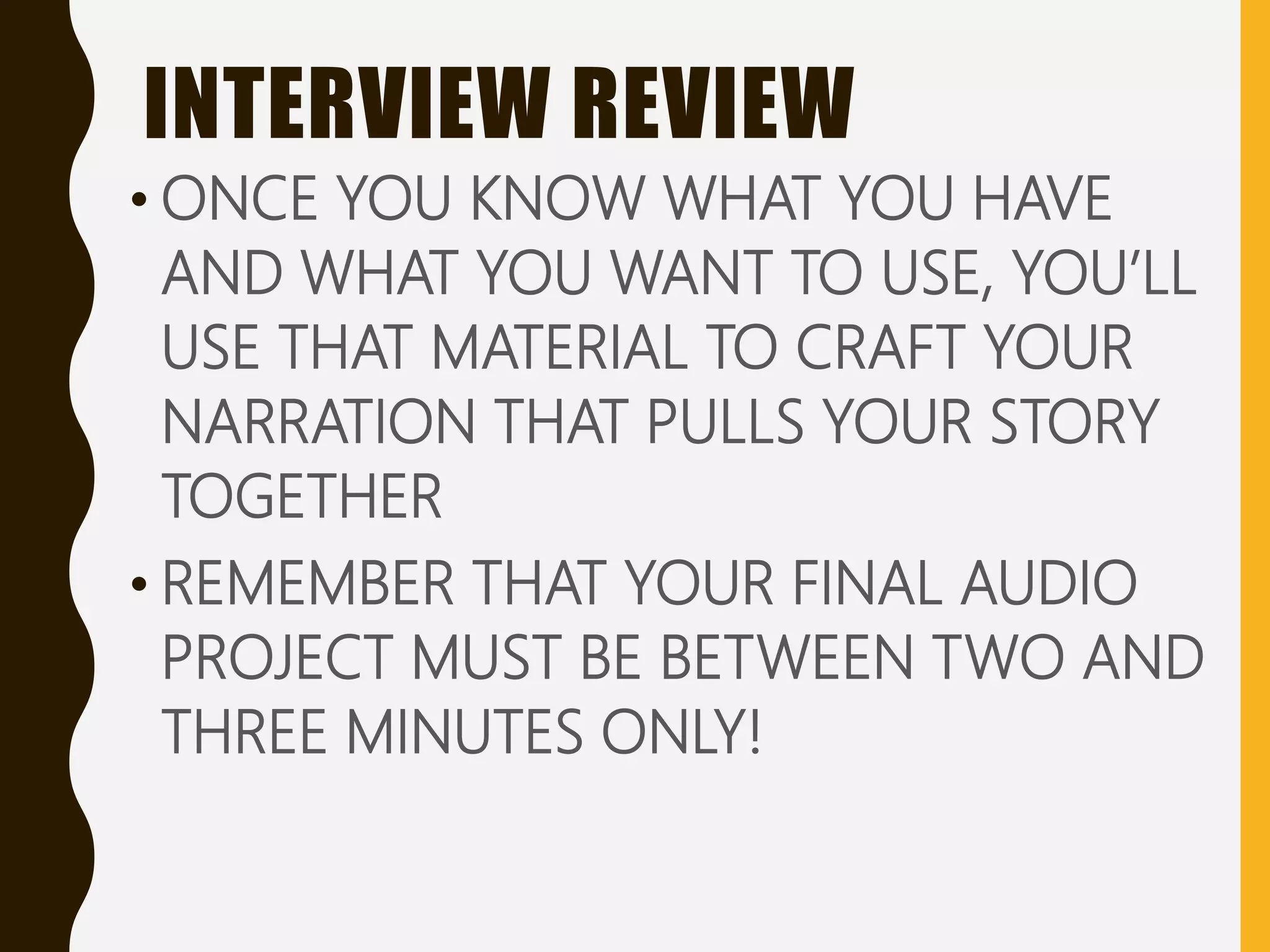 WCC Comm 106 audio interview review LUTHER | PPT