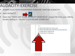 WCC COMM 106 audio editing exercise part #2 LUTHER | PPT