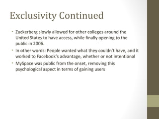 Facebook Vs. Myspace | PPT