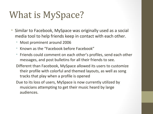 Facebook Vs. Myspace | PPT
