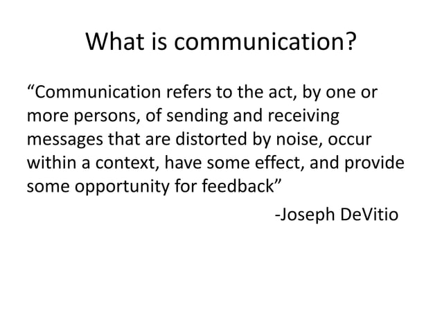 Defining Communication and the Transmission Model of Communication | PPT