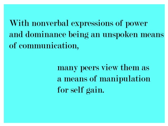 Nonverbal Expressions of Power and Dominance | PPT