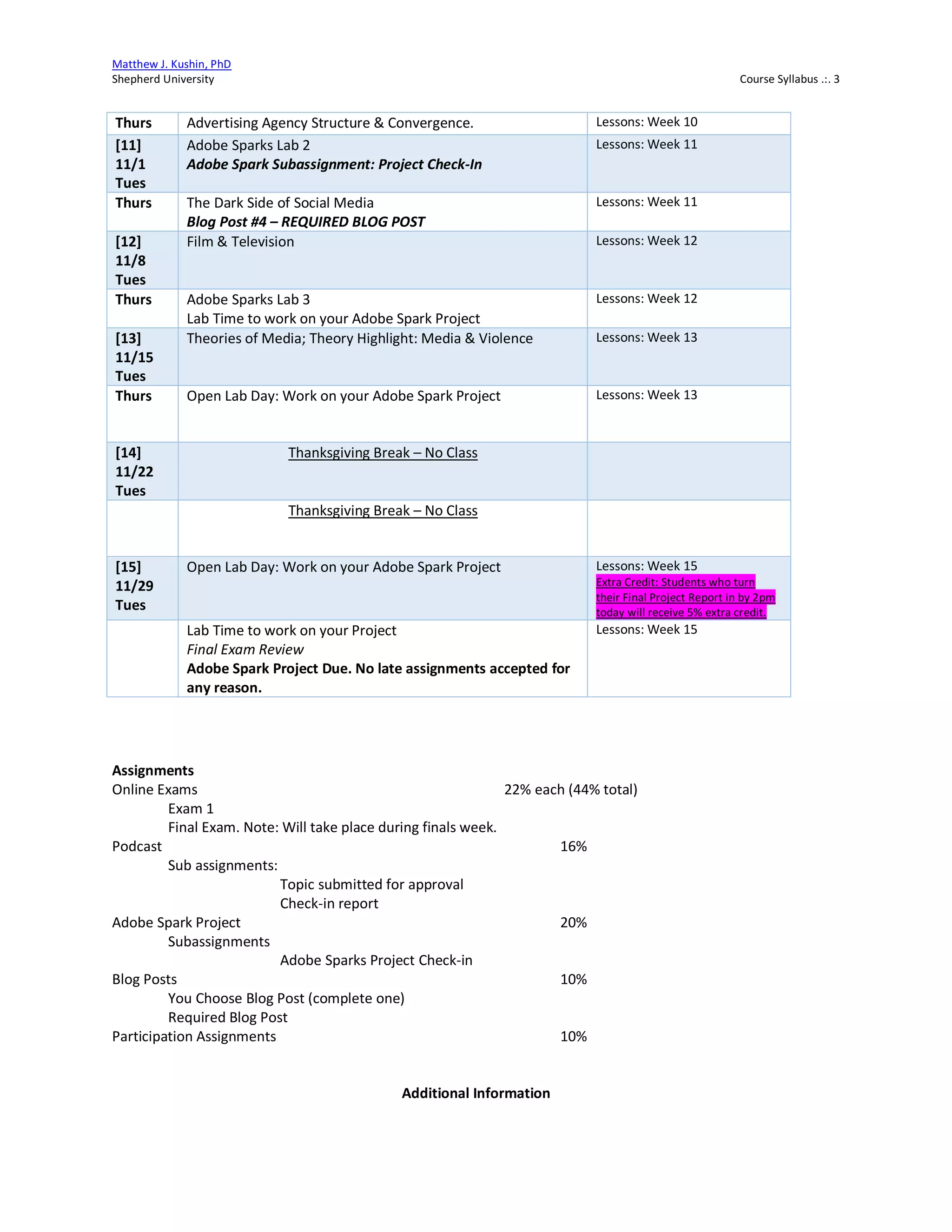 Introduction to Mass Communication course Syllabus | PDF