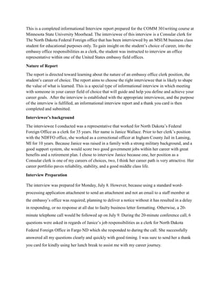 COMM 301 Informational Interview Report.docx