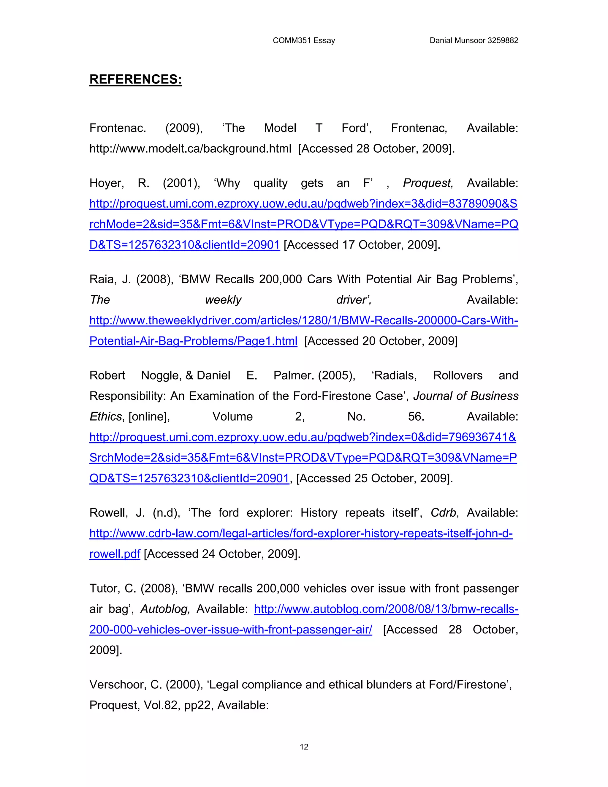 An analysis of the Ford- Firestone Case | PDF