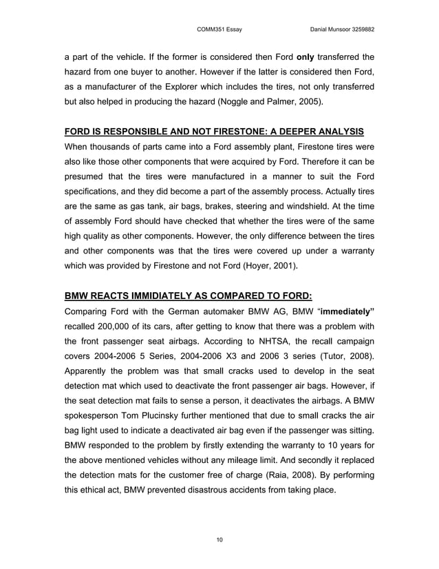 An analysis of the Ford- Firestone Case | PDF