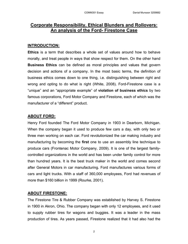 An analysis of the Ford- Firestone Case | PDF