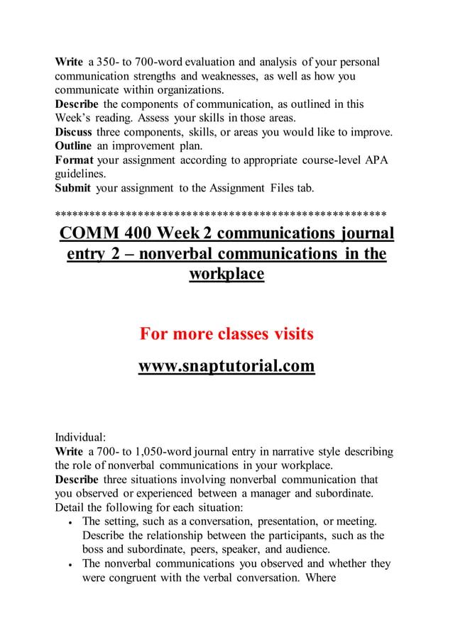 COMM 400 Education Organization - snaptutorial.com