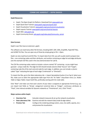 Comm645 gephi handout | PDF