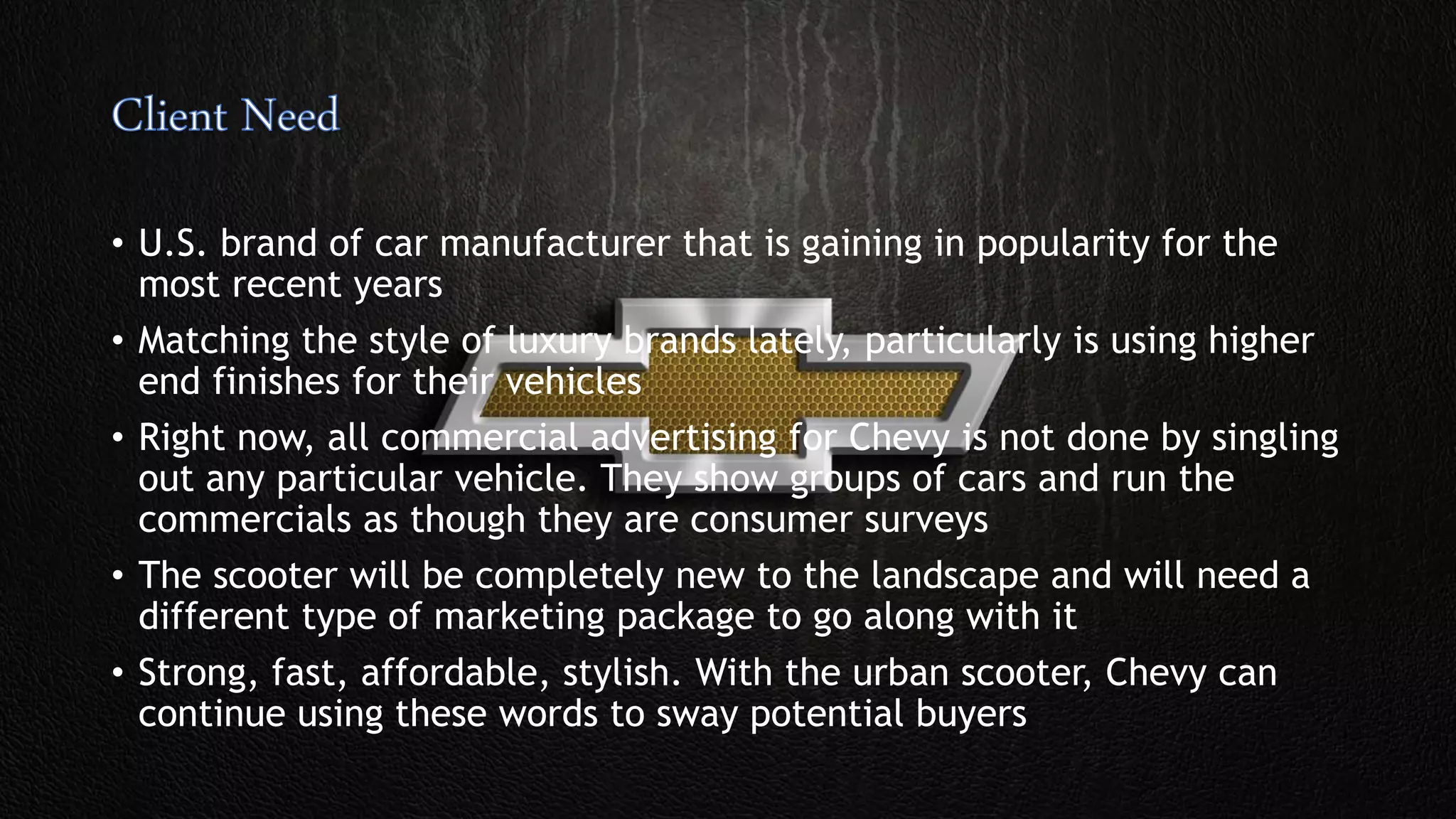 Chevrolet urban scooter | PPT