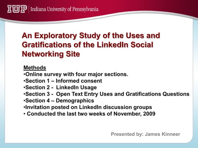 Uses and Gratifications of LinkedIn | PPT | Free Download