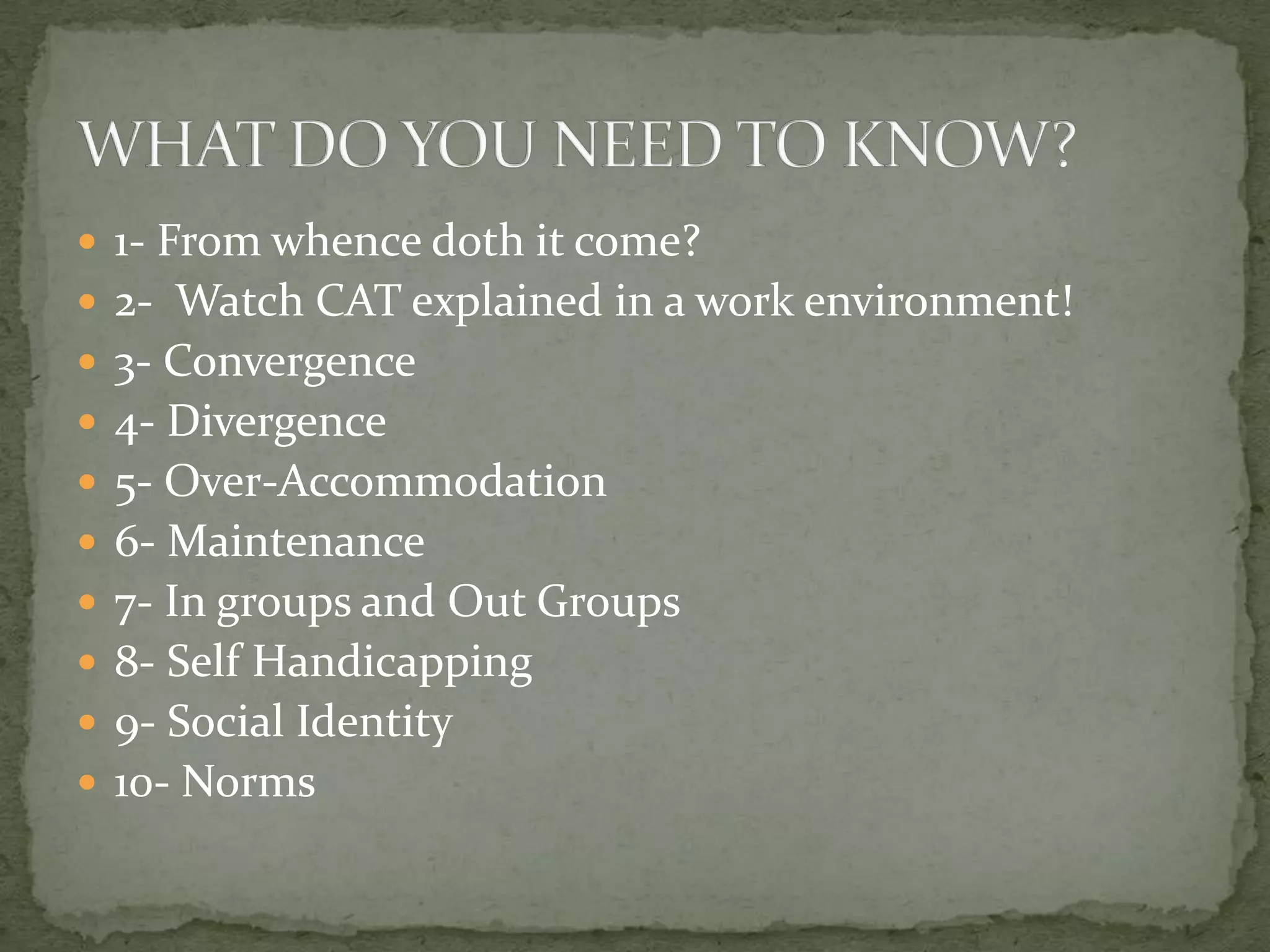 Communication Accommodation Theory | PPTX