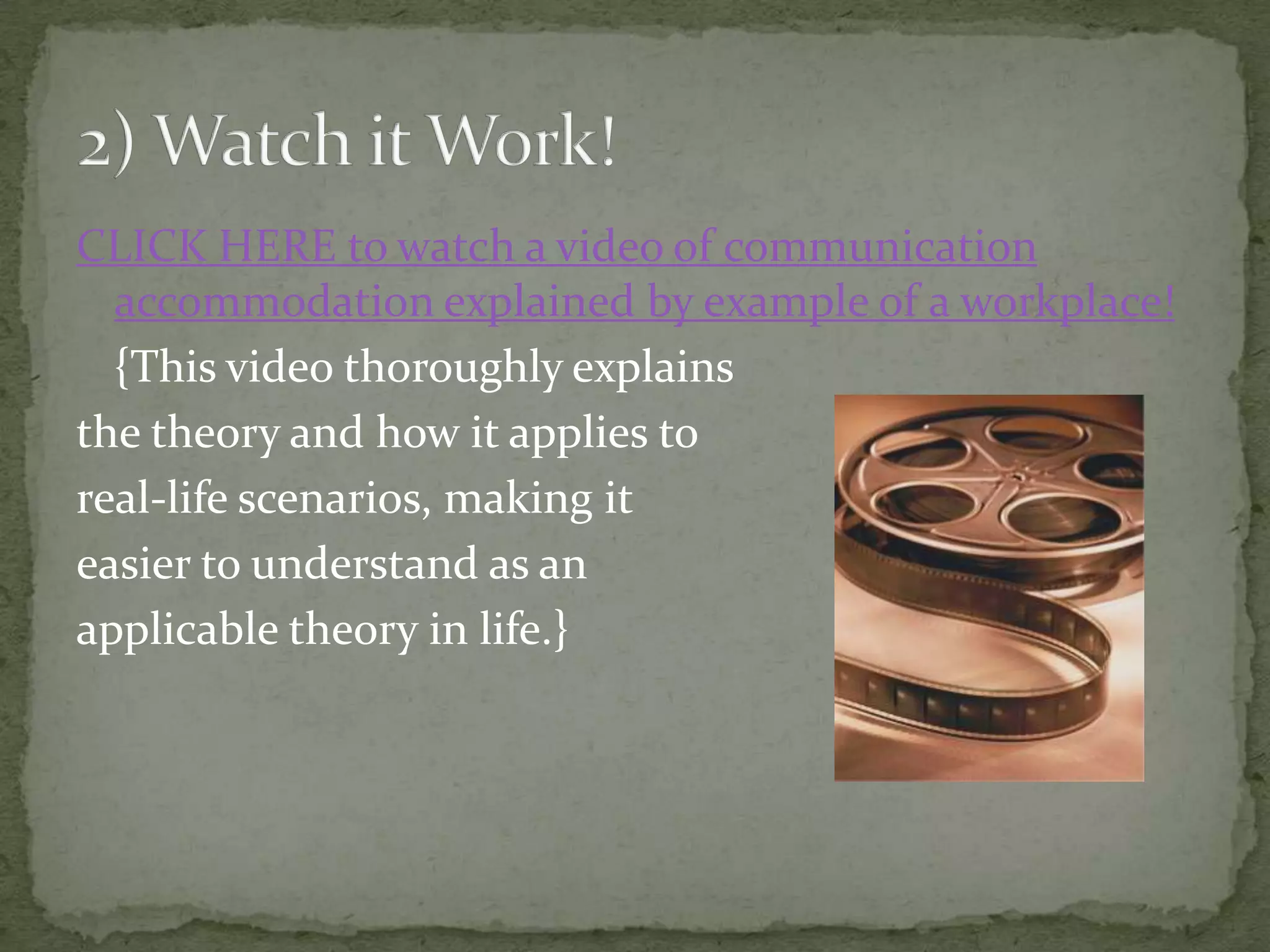 Communication Accommodation Theory | PPTX