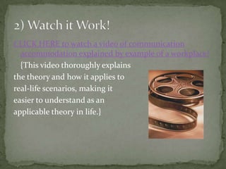 Communication Accommodation Theory | PPTX