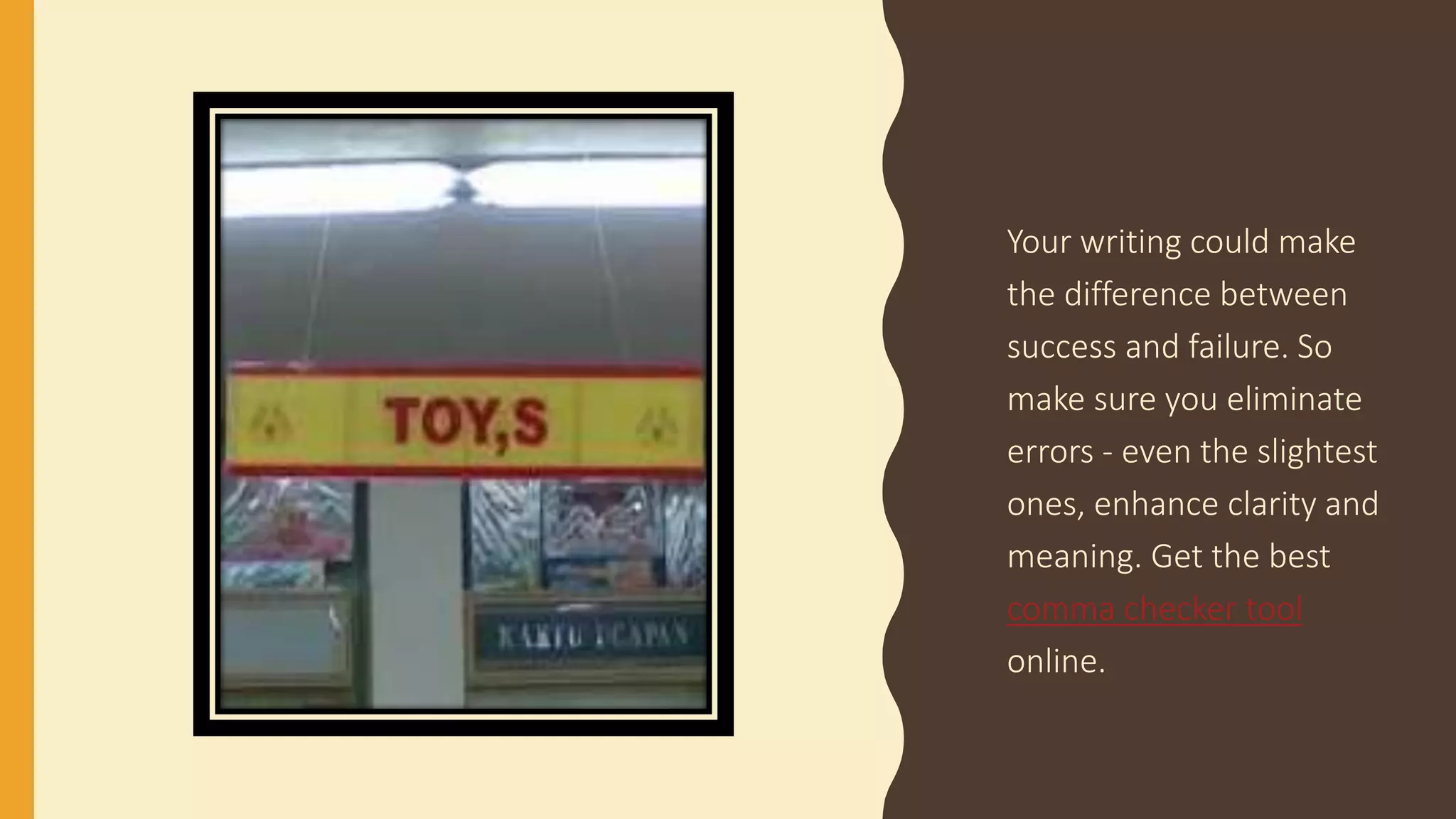 Comma Check - Top 10 Funniest Punctuation Mistakes | PPTX