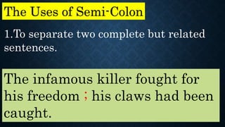 Comma colon semi colon Grade 9 English | PPTX