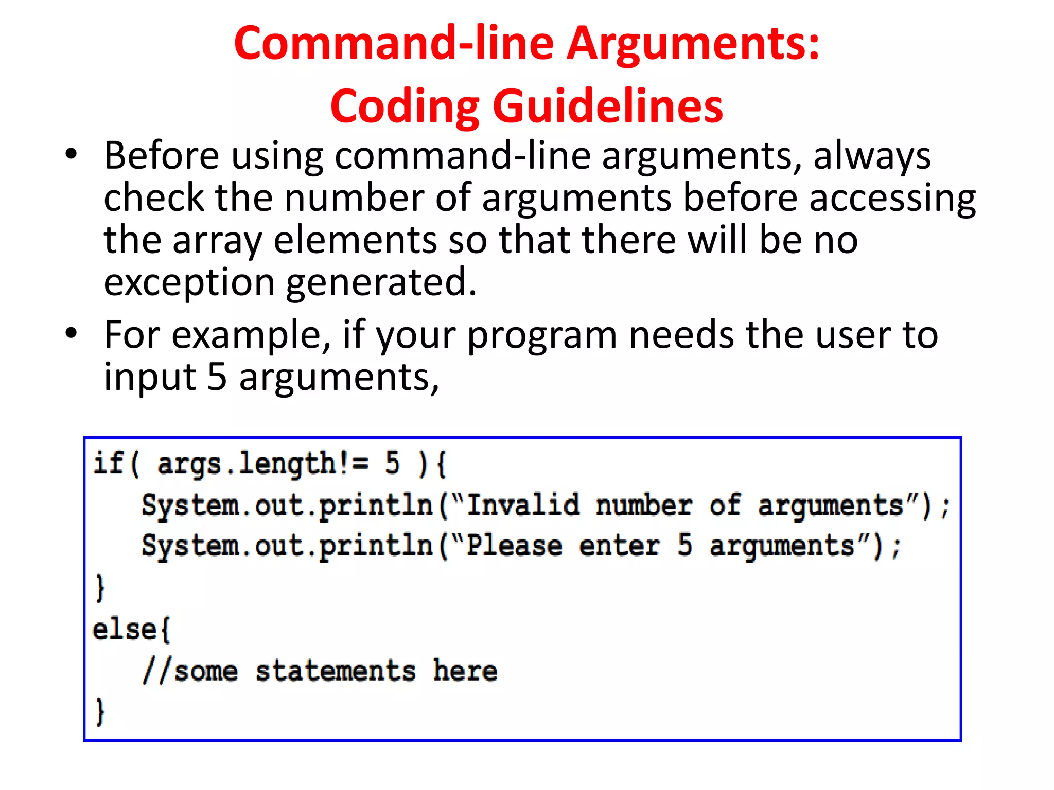 Command Line Arguments In Java Tutorial Ppt