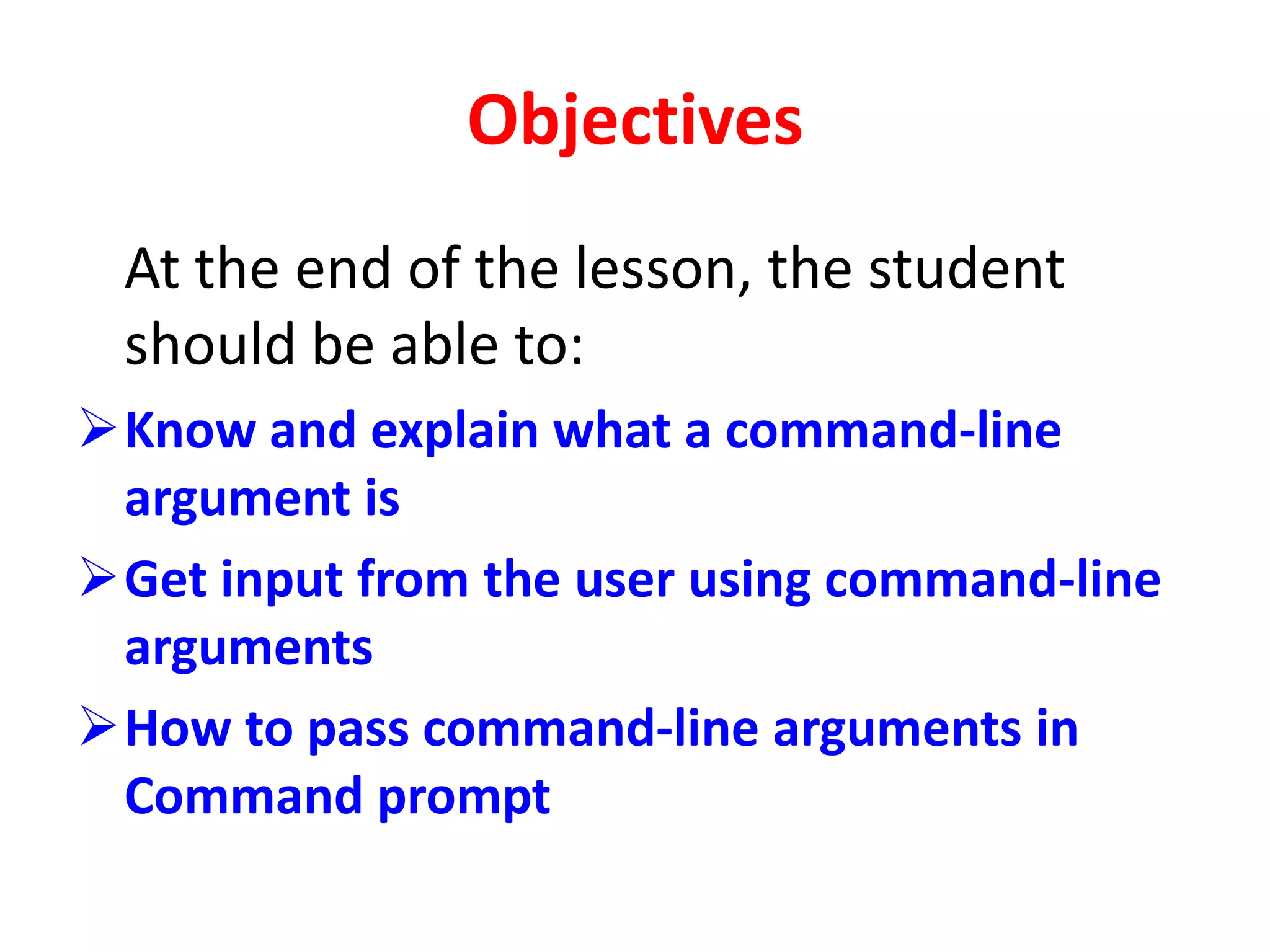 Command Line Arguments In Java Tutorial Ppt
